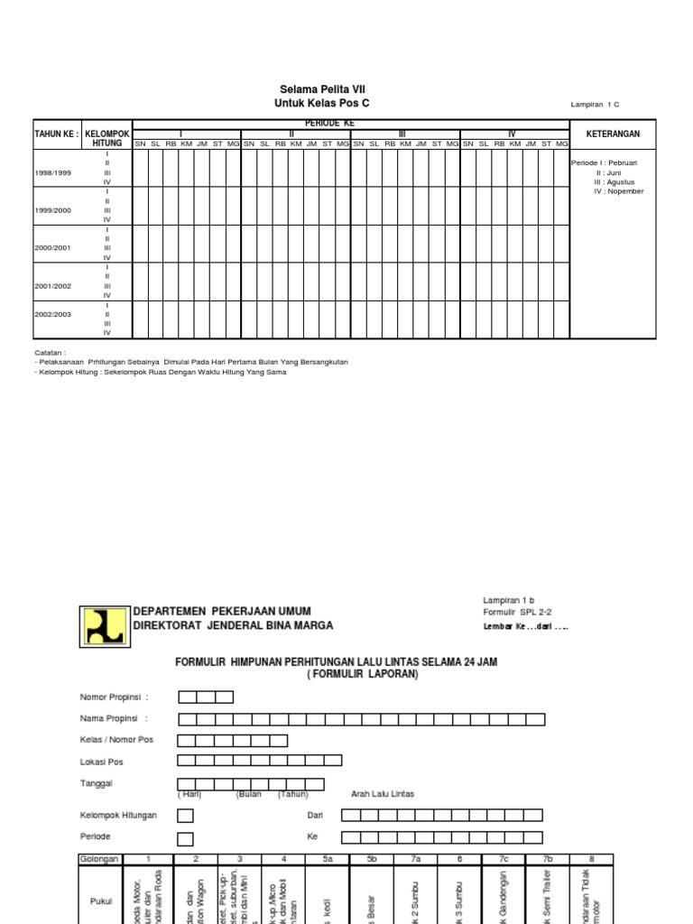 Formulir Survei Perhitungan Lalu Lintas