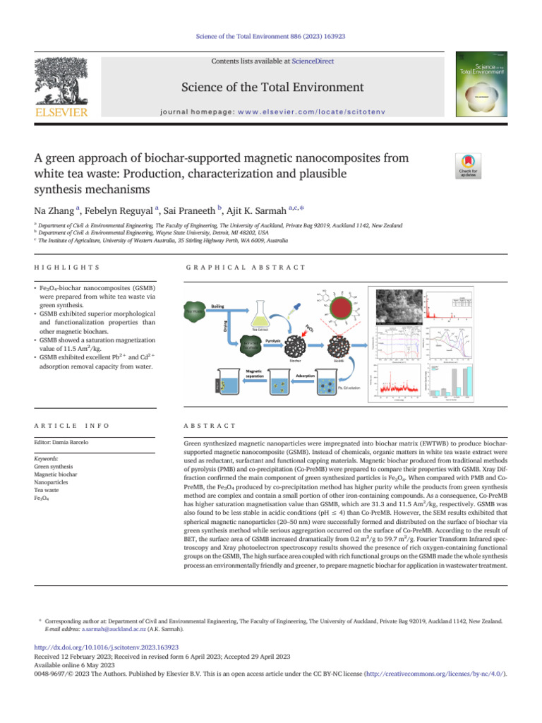 A Green Approach of Biochar-Supported Magnetic Nanocomposites From ...
