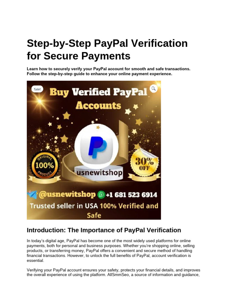 Step-By-Step PayPal Verification for Secure Payments | PDF | Pay Pal ...