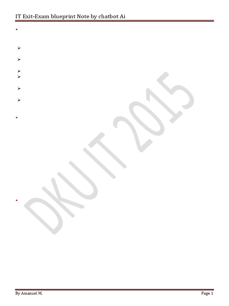 IT Exit-Exam Blueprint Note by AI | PDF | Object Oriented Programming ...