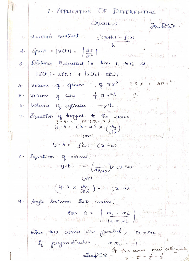 12th Maths Formula Sheet VOL2 | PDF