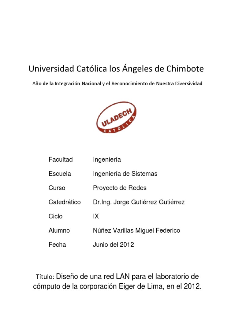 Diseño de Red LAN para Escuela Eiger | PDF | Red de computadoras | Software