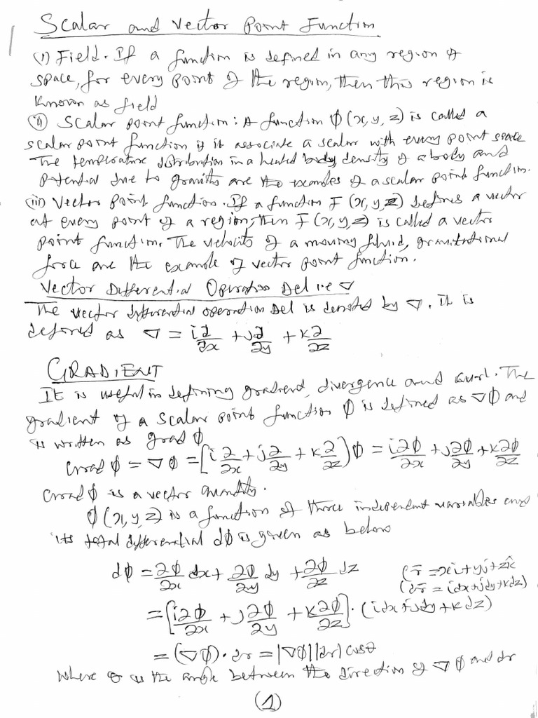 Scalar and Vector Point Function 301 | PDF