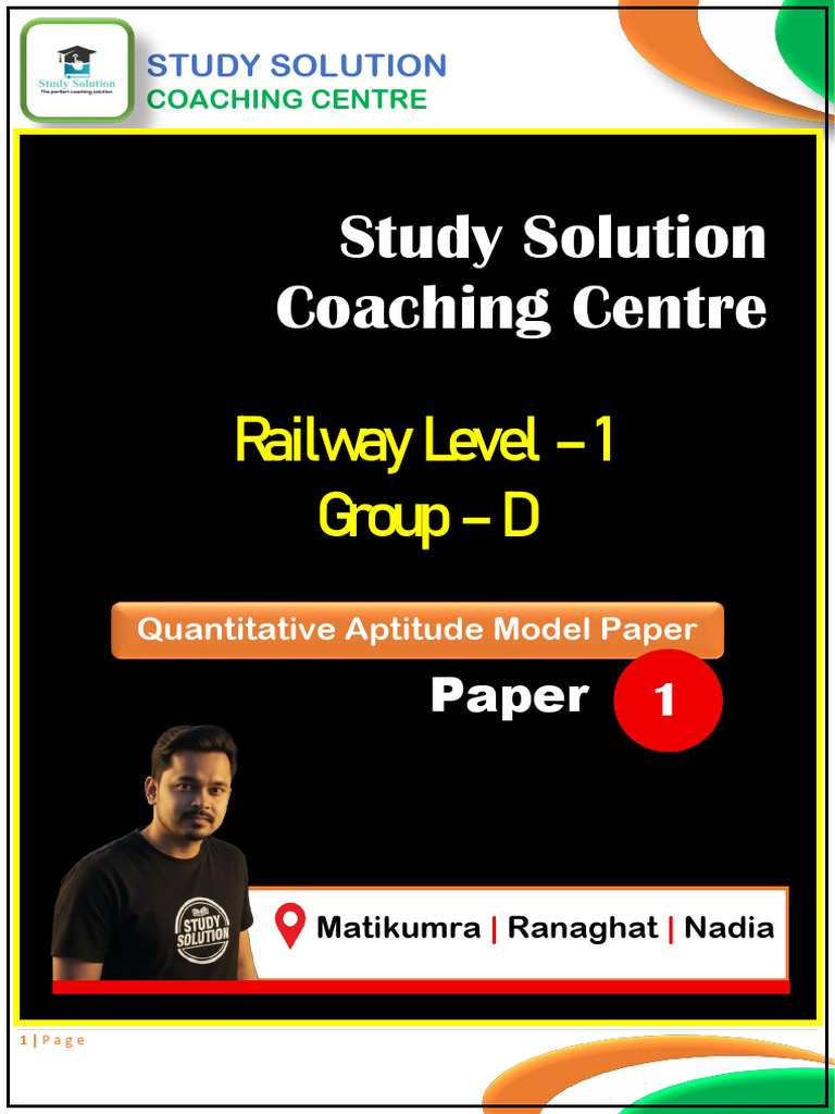 RRB Group D Model Set 01 | PDF