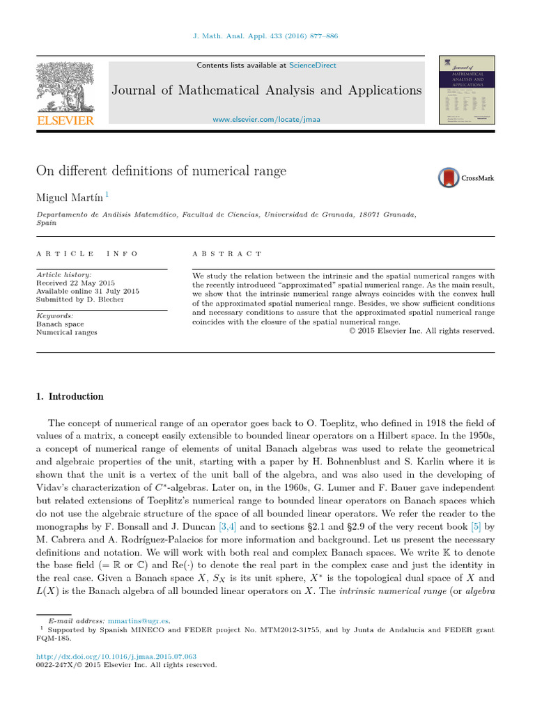 13_On Different Definitions of Numerical Range | PDF | Banach Space ...