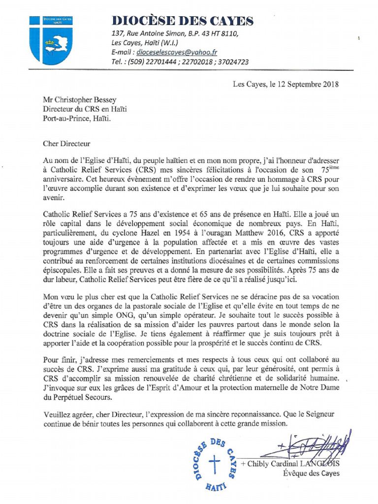 Celebration Des 75 de CRS Cayes | PDF