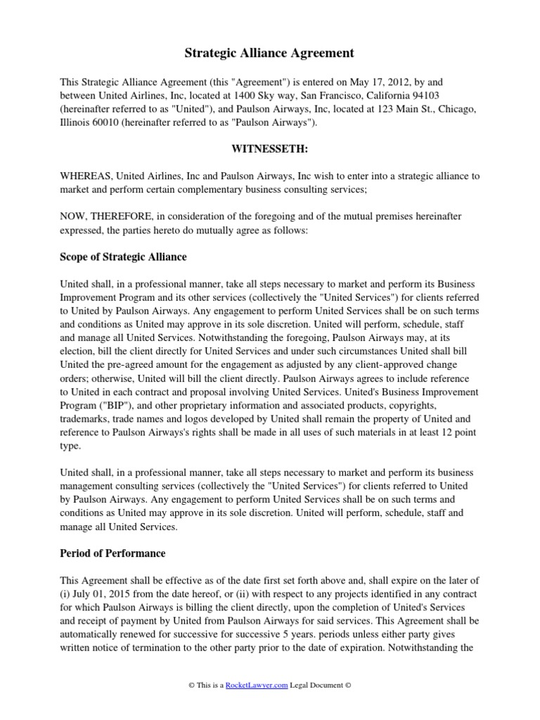 Strategic Alliance Agreement | PDF | Indemnity | Damages
