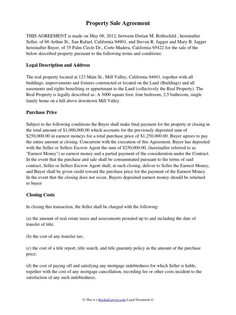 Property Agreement | PDF | Title Insurance | Deed