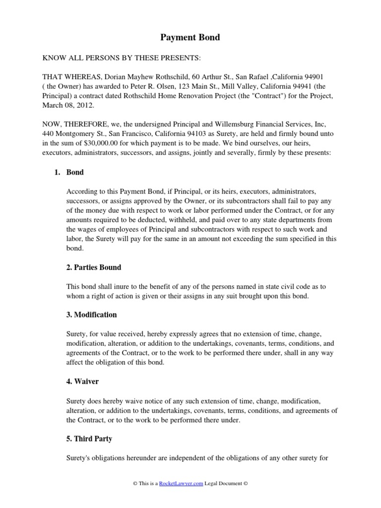 Payment Bond | PDF | Surety Bond | Private Law