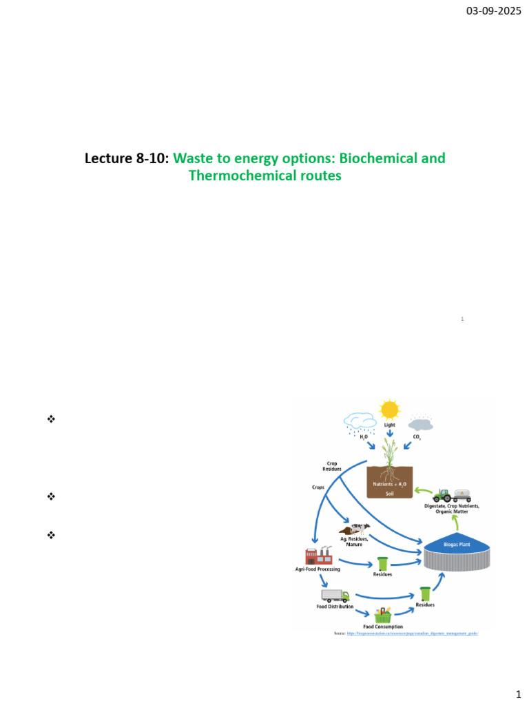Waste To Energy Conversion - Lec8, 9 &10 Waste To Energy Options ...