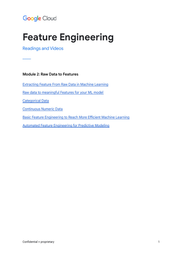 Module 2 - Raw Data To Features - Resources | PDF