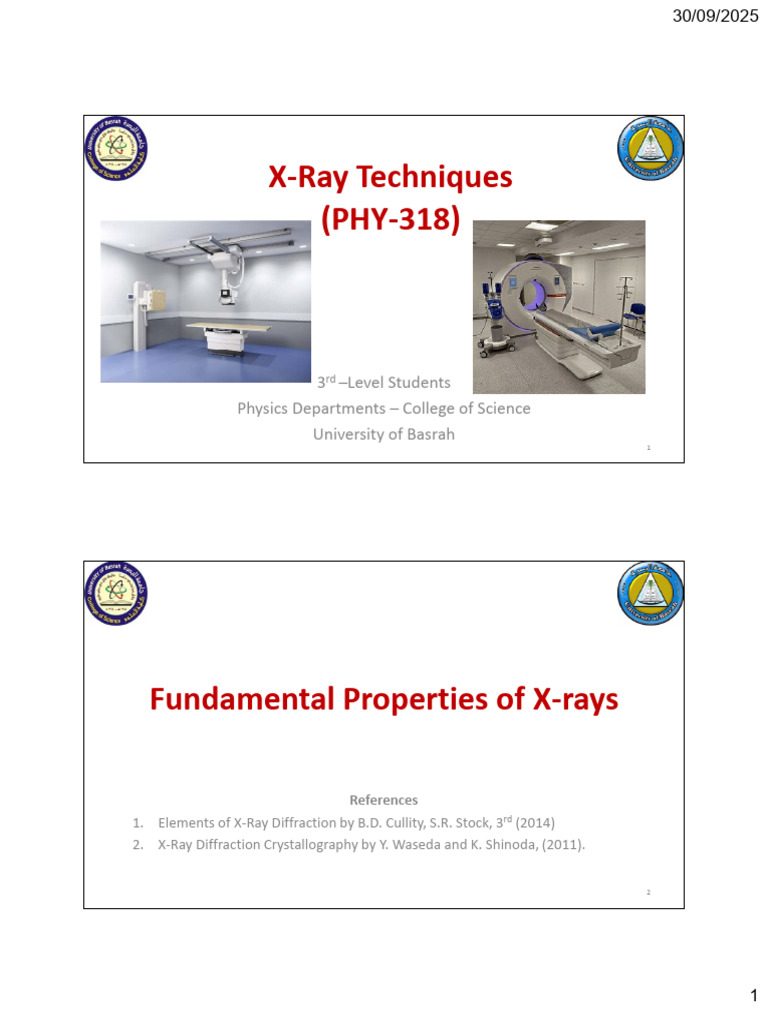 X-Ray Techniques and Properties Overview | PDF | Vacuum Tube | X Ray