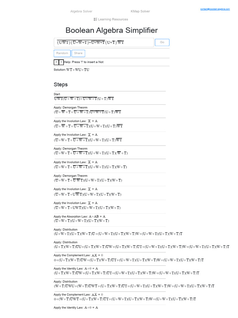 Boolean Algebra Simplifier | PDF | Algebra | Logic