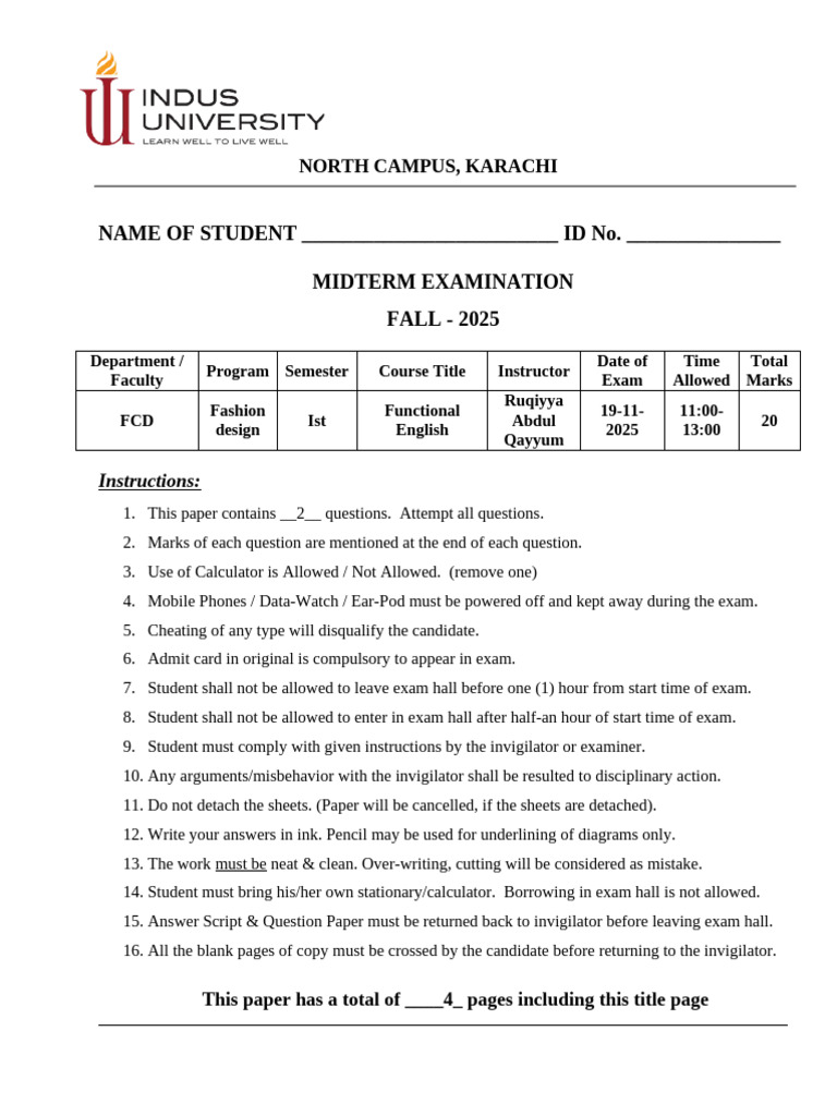 2025 Midterm Paper Final North (1) Design | PDF | Part Of Speech | Mind
