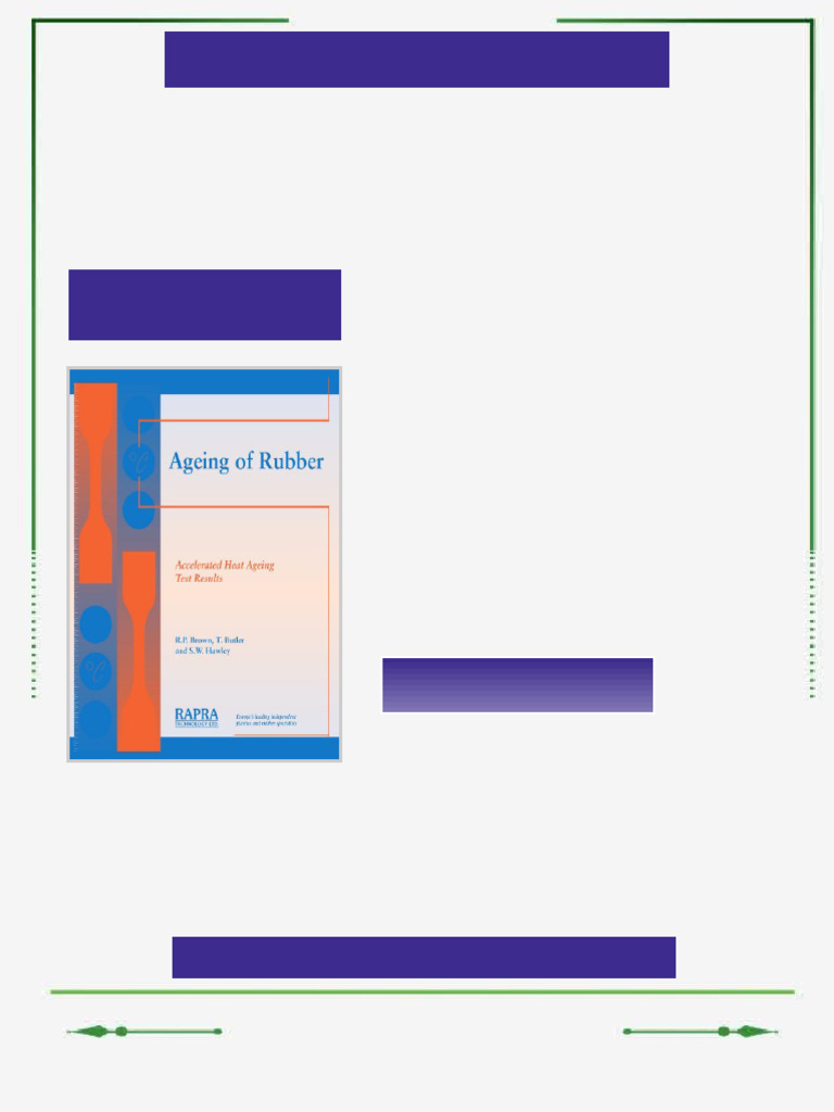 Ageing of Rubber Accelerated Heat Ageing Test Results 1st Edition Brown ...