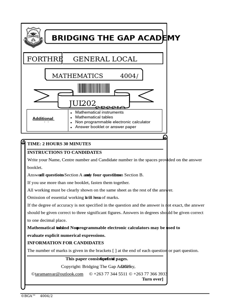 ShaunZhaks Form 3 P2 2025 | PDF | Length | Significant Figures