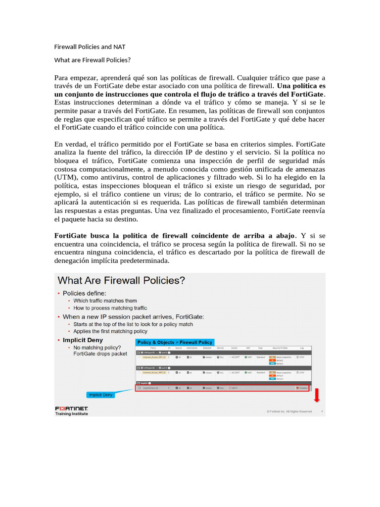 Firewall Policies and NAT | PDF | Cortafuegos (informática) | Dirección IP