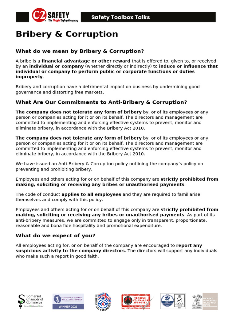 Anti-Bribery & Corruption Policy Guide | PDF