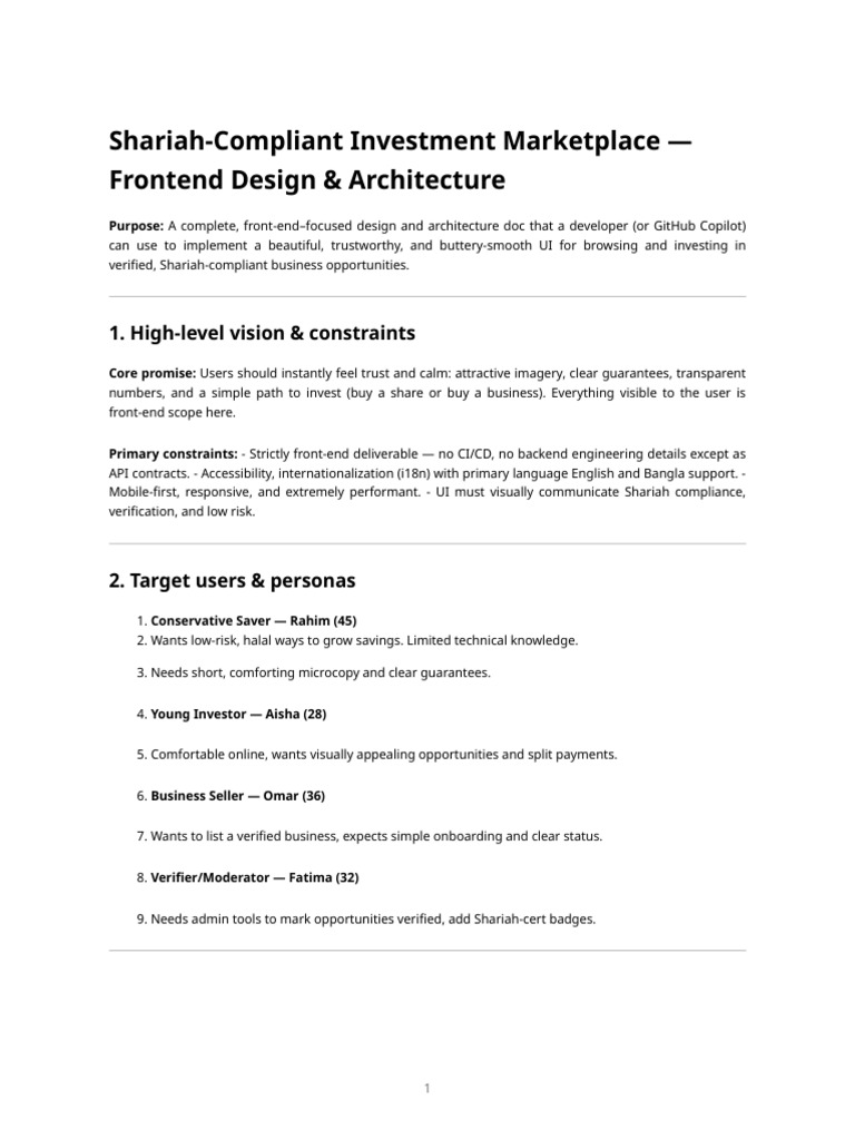 Shariah‑Compliant Investment Marketplace — Frontend Design ...