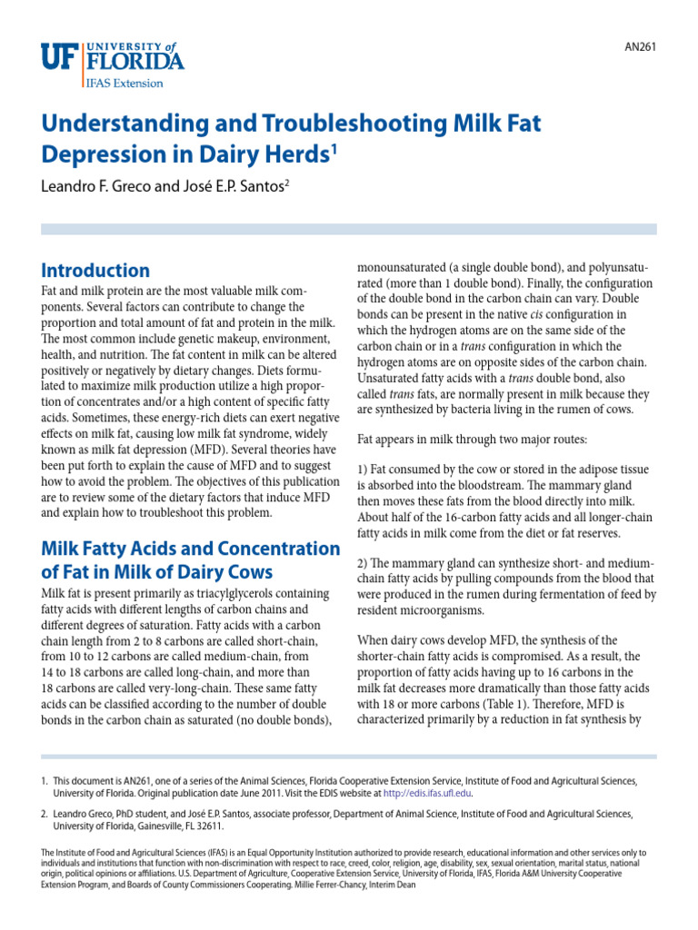 Understanding and Troubleshooting Milk Fat | PDF | Fat | Milk