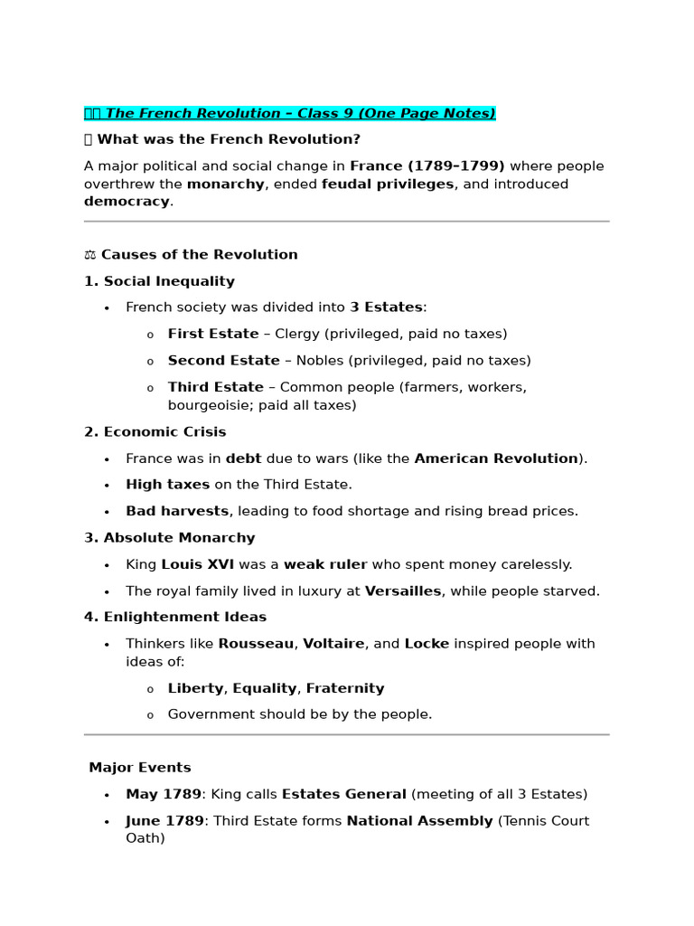 The French Revolution | PDF | French Revolution | Reign Of Terror