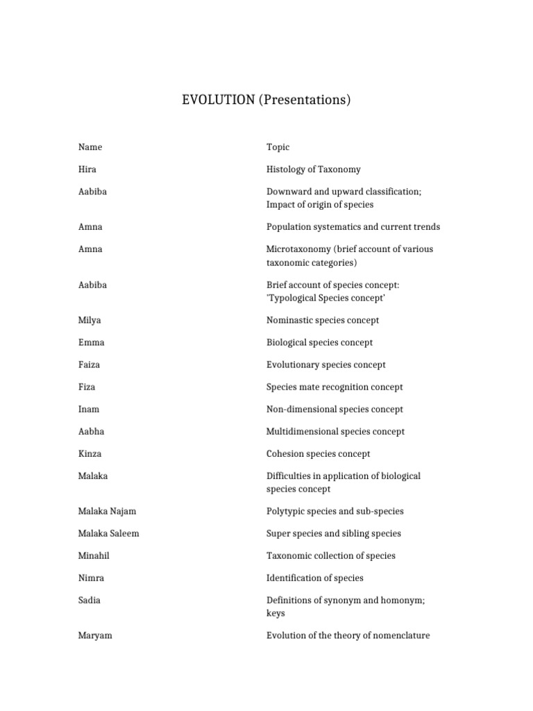 Evolution (Presentations) | PDF