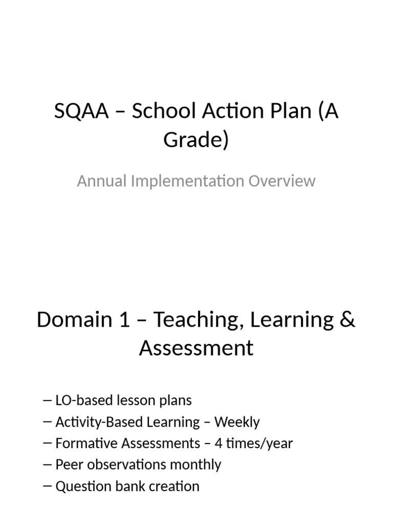 SQAA Action Plan Presentation | PDF