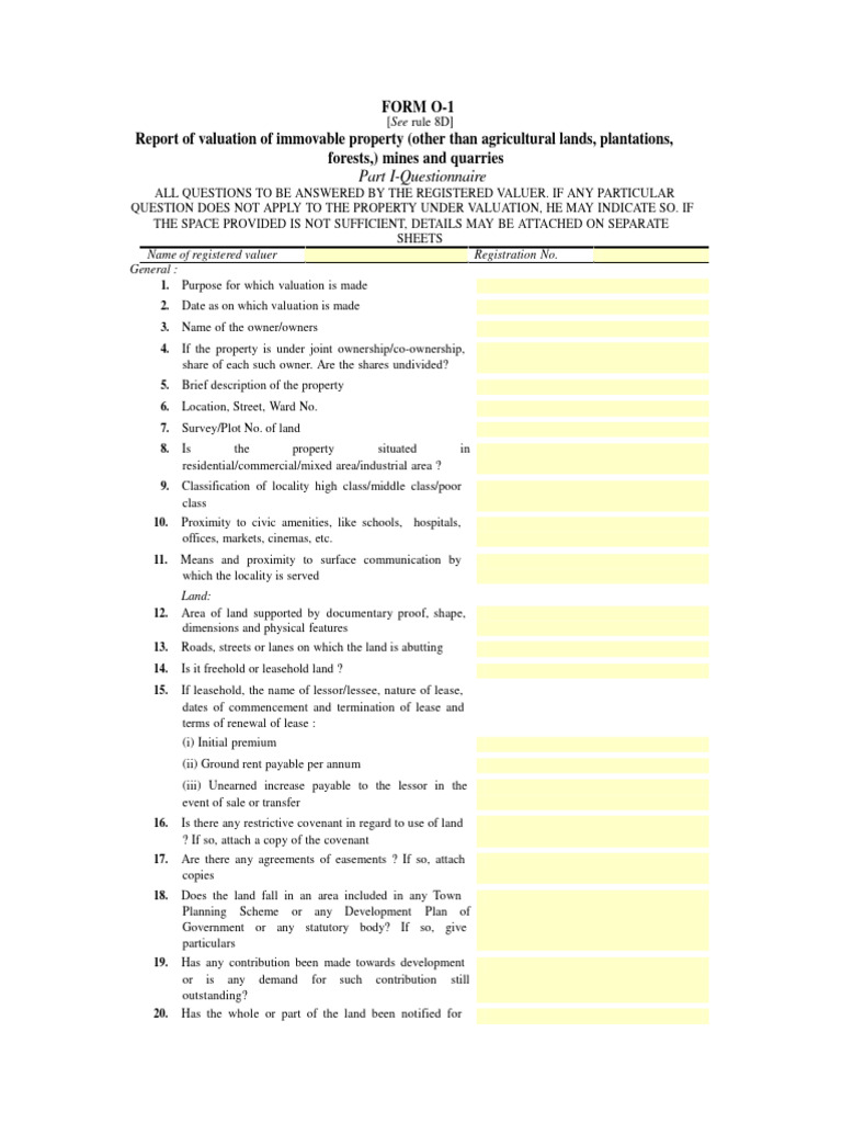 Form_O-1_new | PDF | Lease | Real Estate Appraisal