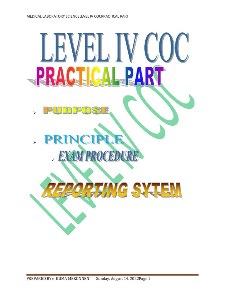 Coc Level Four Project | PDF | Blood Type | Blood Plasma