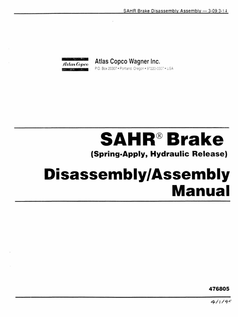 SAHR brakes manual | PDF