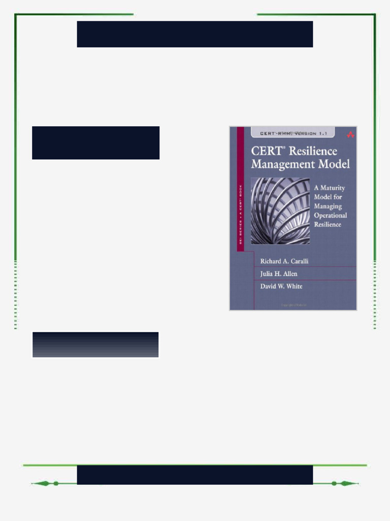 CERT Resilience Management Model RMM A Maturity Model for Managing ...
