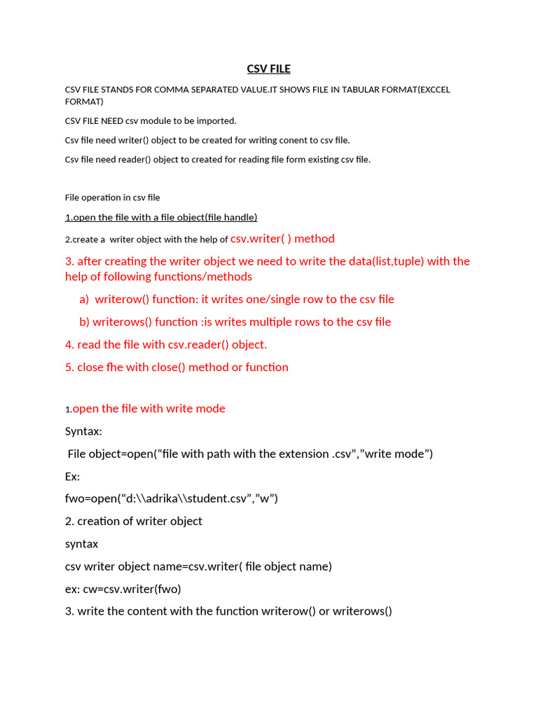 CSV FILE | PDF