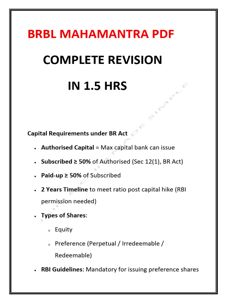 Caiib short notes | PDF | Guarantee | Business