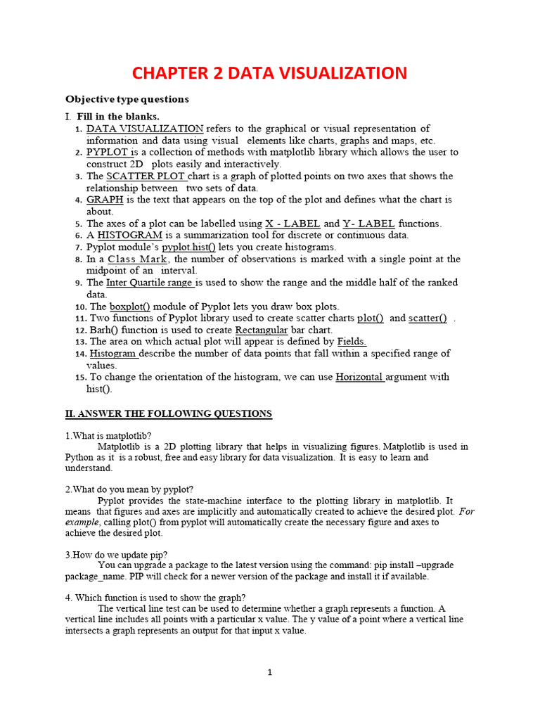 CHAPTER 2 DATA VISUALIZATION (X - STD)-1 | PDF | Histogram | Scatter Plot