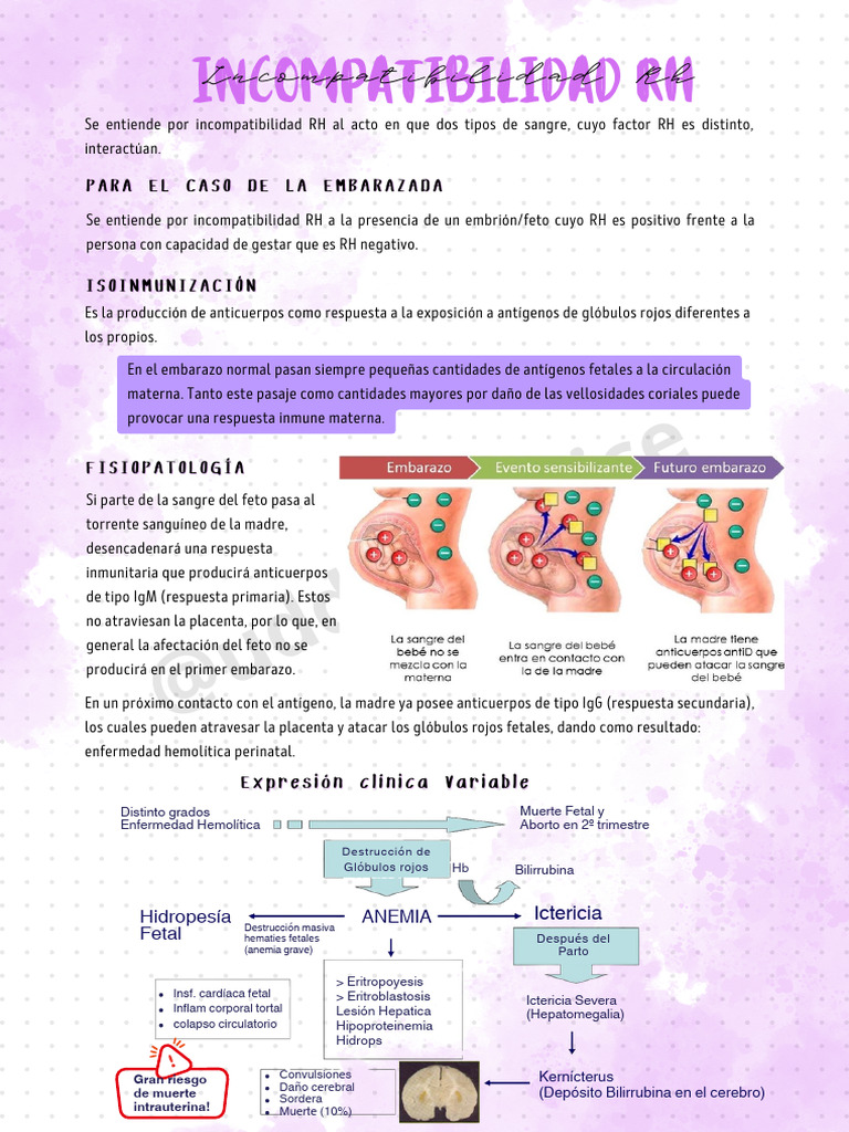 Incompatibilidad RH | PDF | Especialidades Medicas | Medicina CLINICA