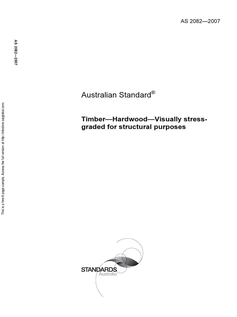 As 2082-2007 Timber - Hardwood - Visually Stress-Graded For Structural ...