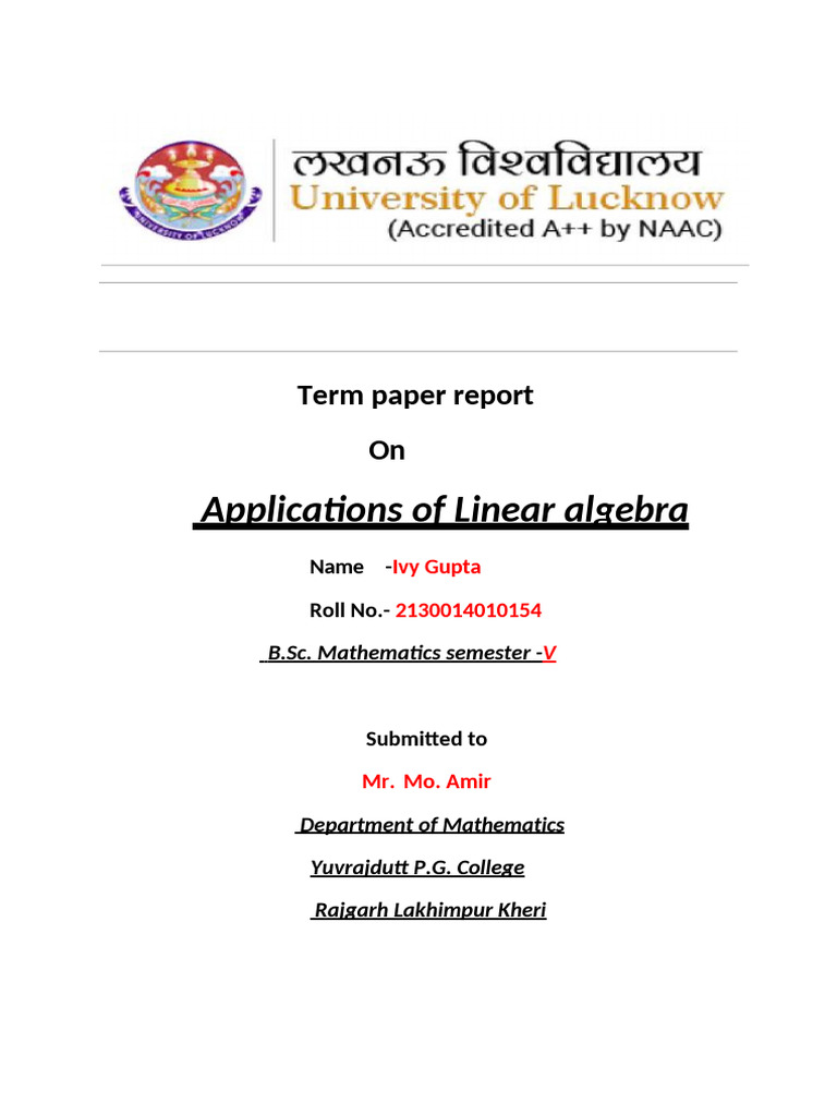Applications of Linear Algebra 23 | PDF | Linear Algebra | Linear Map