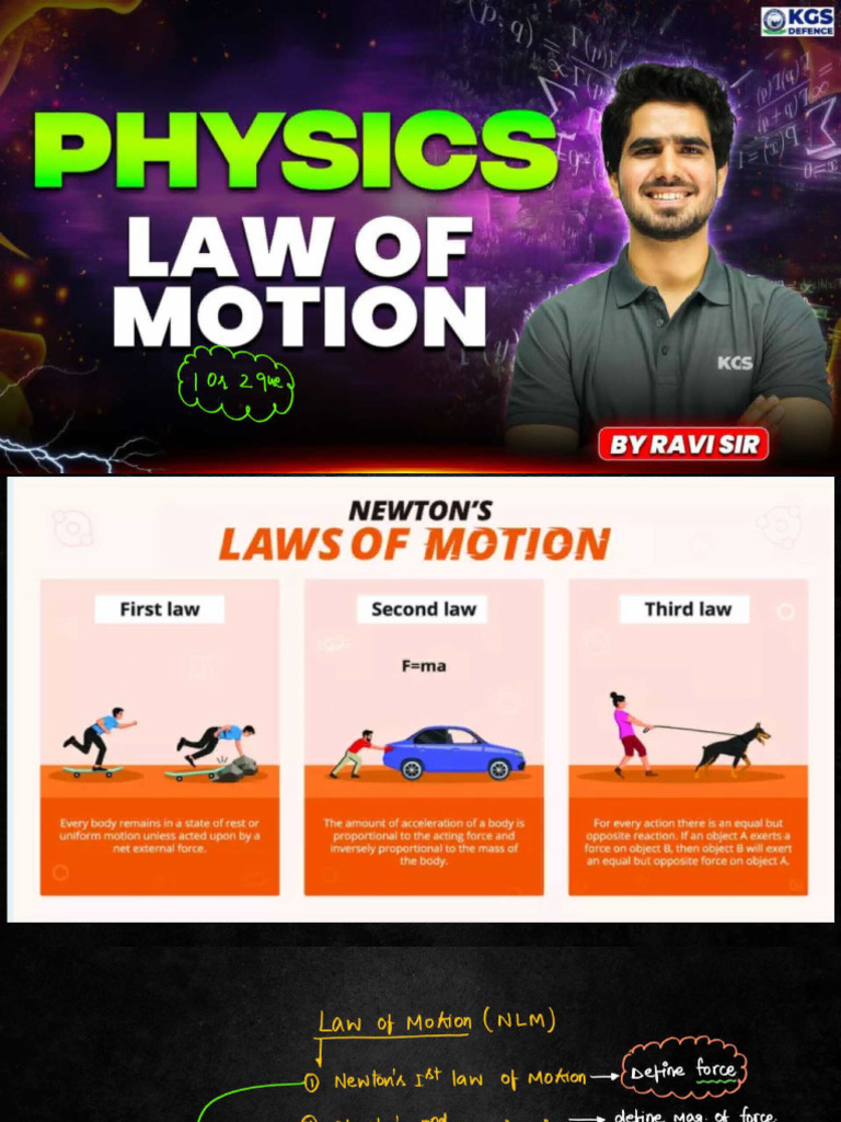 NDA Physics 2026 Laws of Motion in One Shot NDA 2026 Physics Ravi | PDF
