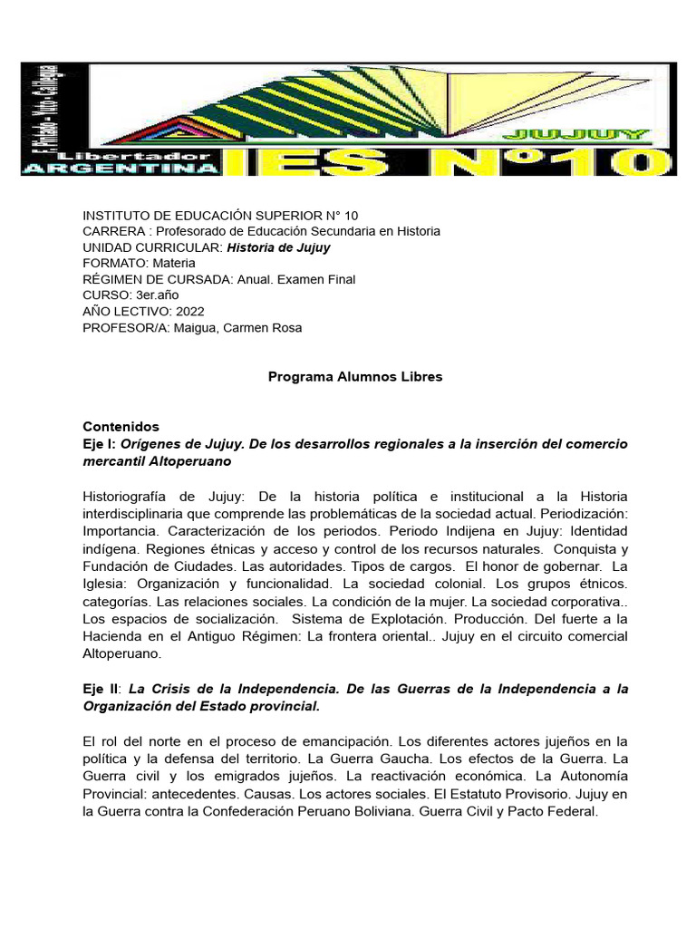 Hdj - Programa Libres | PDF | Bolivia