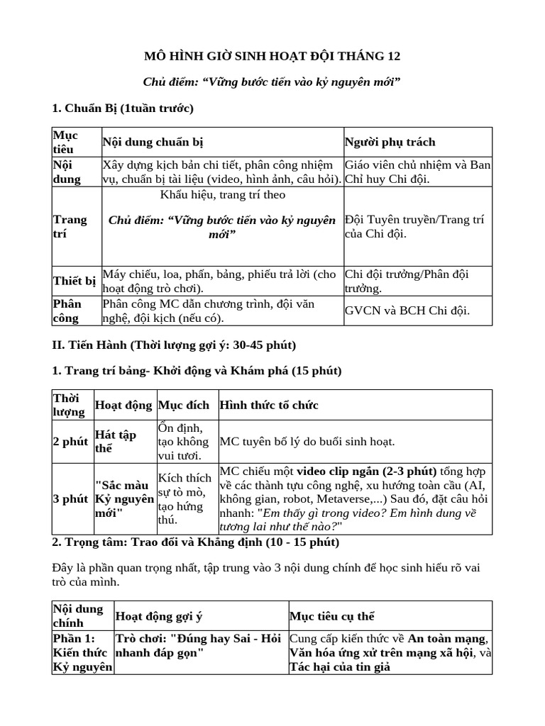 Mô Hình Gi Sinh Ho T Đ I Tháng 12 | PDF