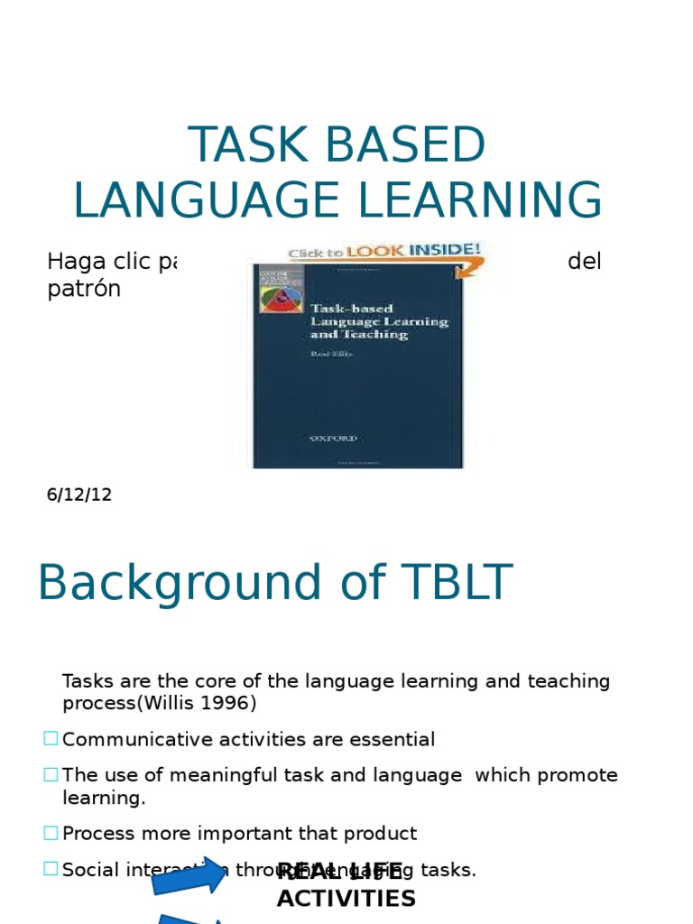 Task Based Language Learning | Download Free PDF | Language Acquisition | Learning