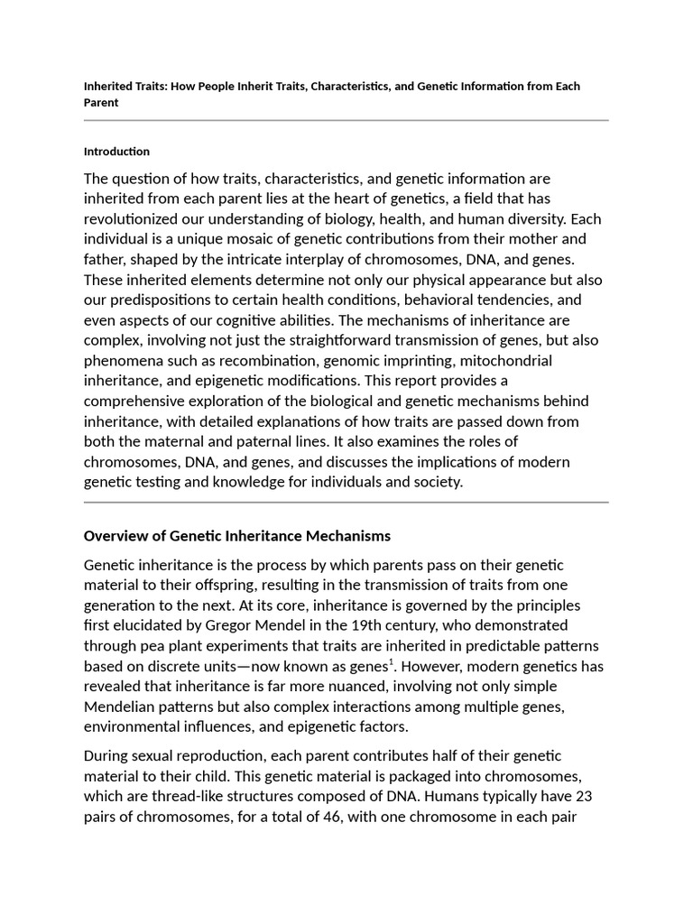 Understanding Genetic Inheritance Mechanisms | PDF | Genotype | Genetics
