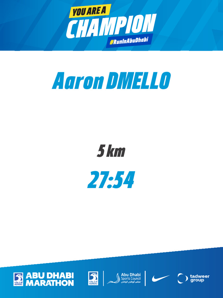 Adnoc Marathon Certificate | PDF