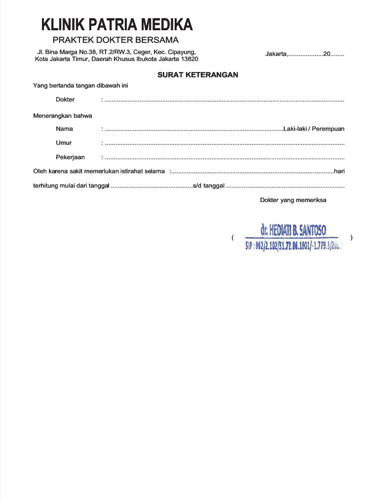 PDF Surat Sakit Klinik Anggrek Compress | PDF