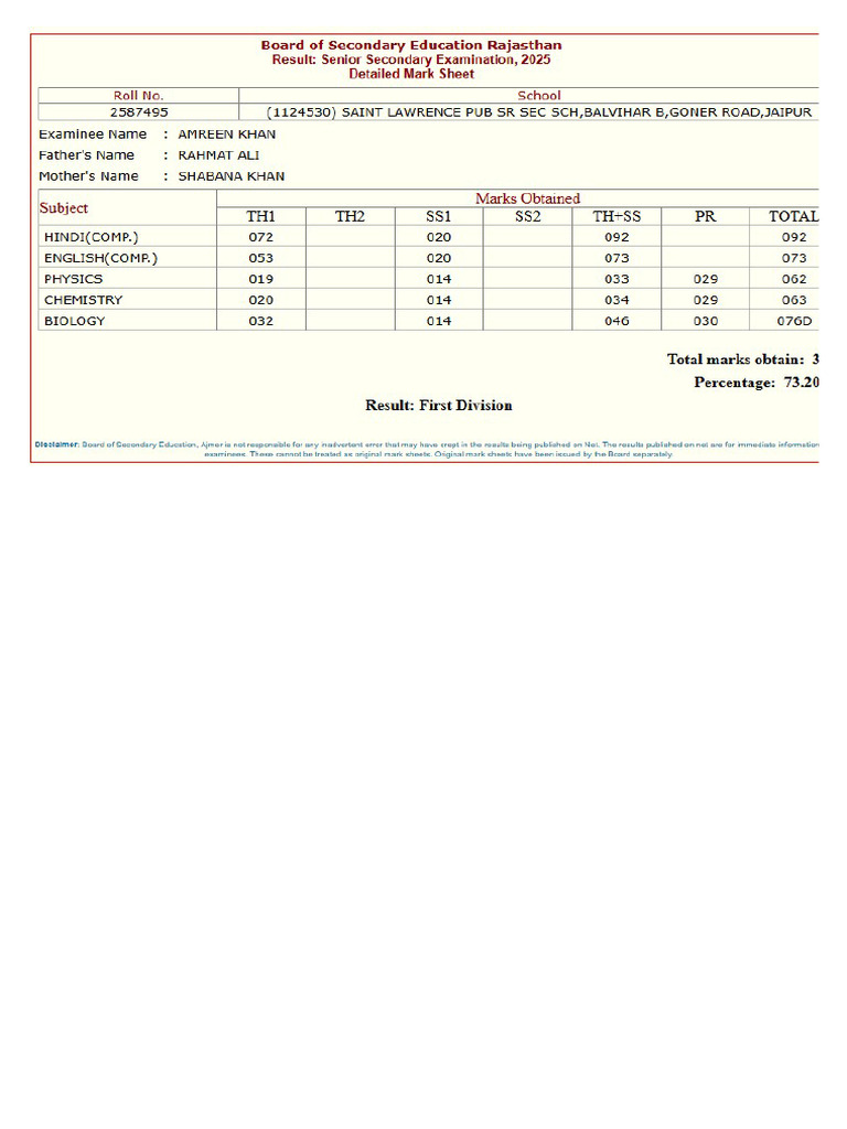 Mark Sheet | PDF