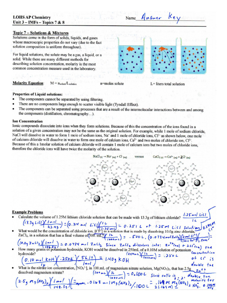 Unit 3 - Properties of Substances & Mixtures - Notes & Problems ...