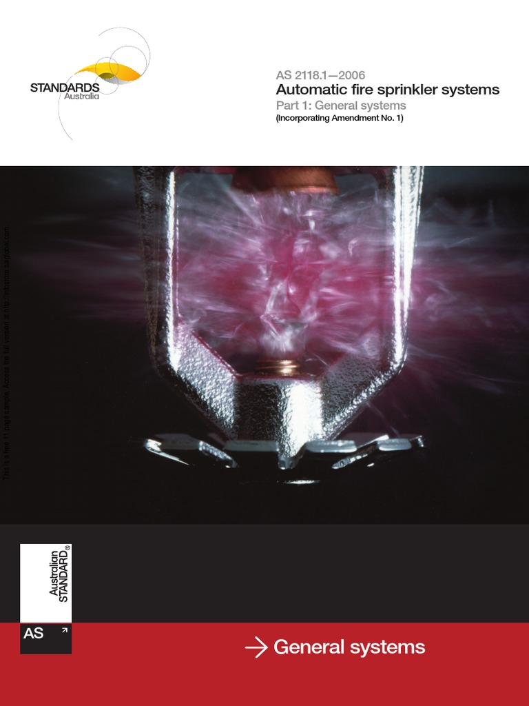 As 2118.1-2006 Automatic Fire Sprinkler Systems General Systems | PDF ...