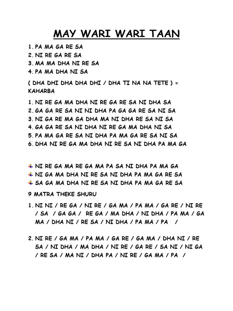 May Wari Wari Taan | PDF