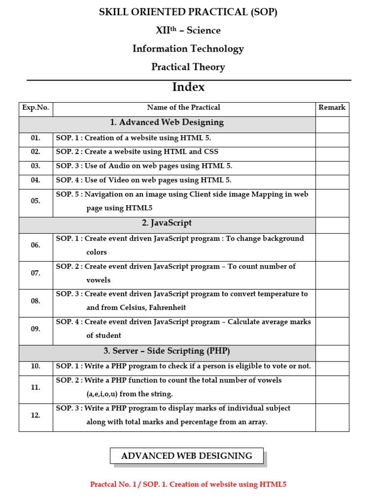 Xii - Science - Practical Theory (2) | PDF | Html Element | Hyperlink