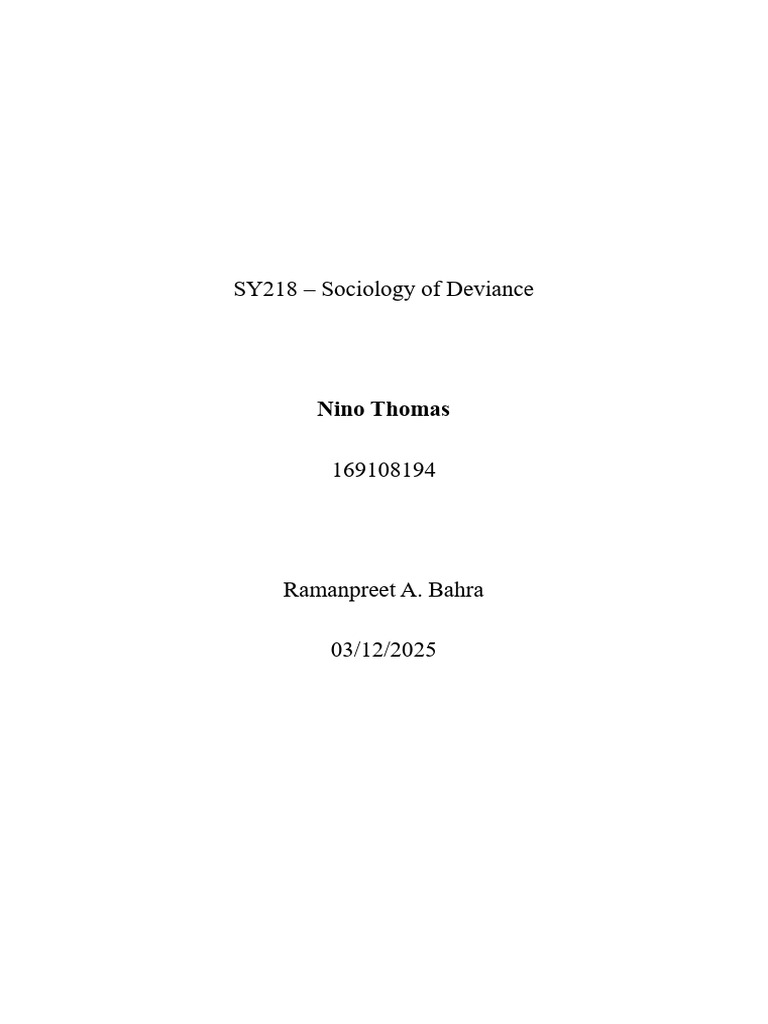Medicalization and Deviance in Society | PDF | Deviance (Sociology ...